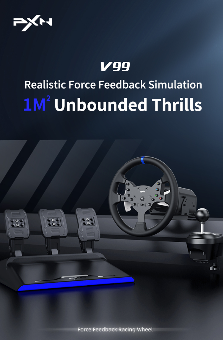 Jual PXN V99 3.2Nm Force Feedback Racing Simulator Gaming Steering ...
