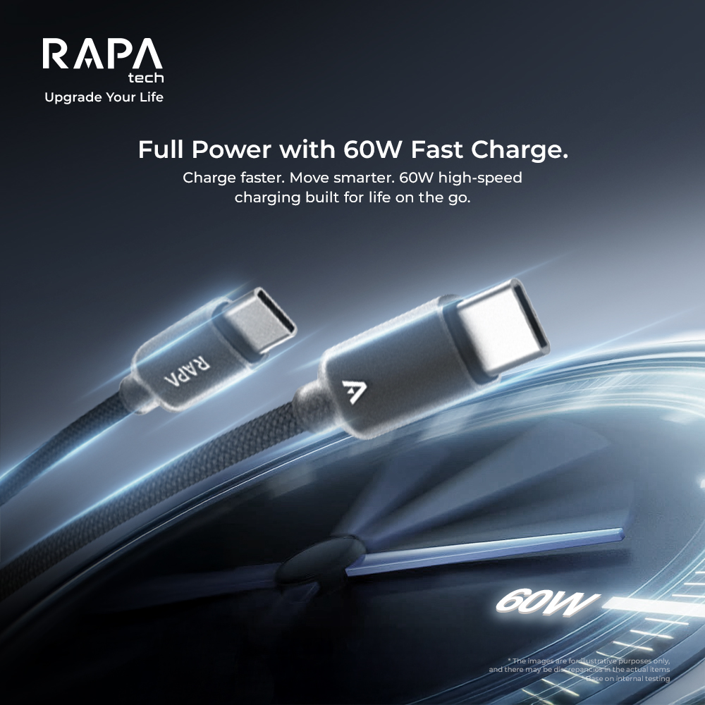 Jual RAPA Line+ II USB C - C 60W with Nylon Braided Cable | Shopee ...