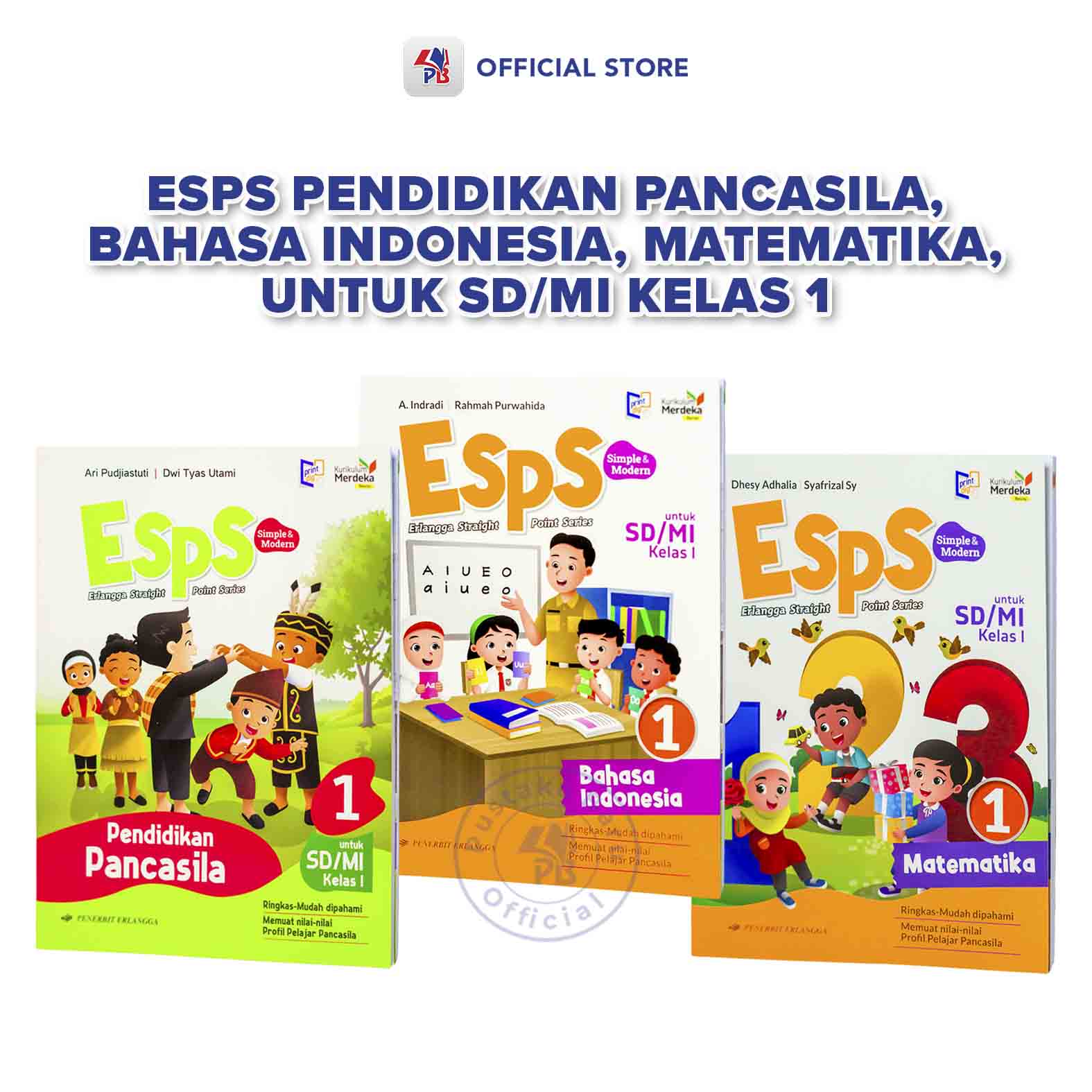 Jual Buku ESPS SD/MI Kelas 1 Matematika Bahasa Indonesia Pendidikan Pancasila Kurikulum merdeka ...