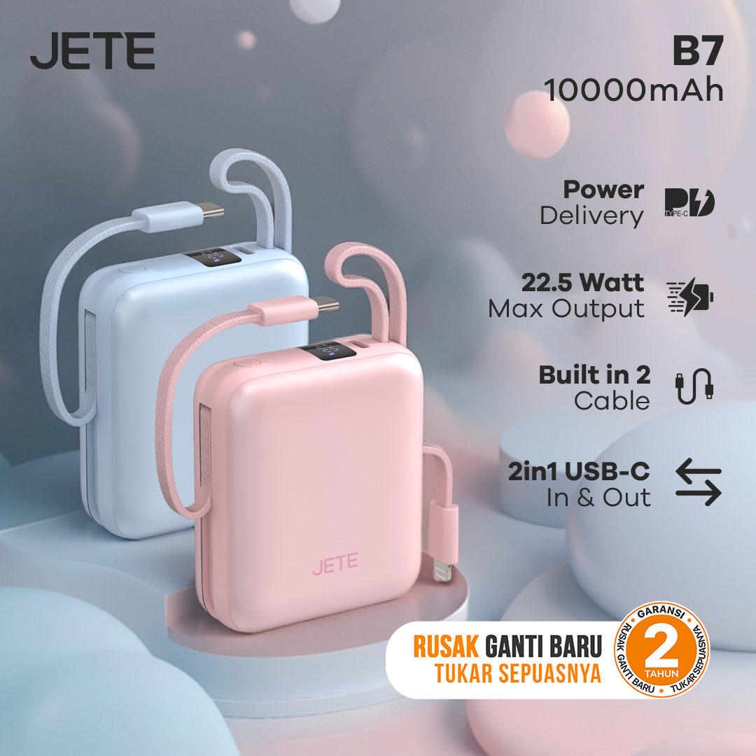 Jual 【Sertifikat CCC】New Colors JETE B7 Powerbank 10000mAh 22.5W Fast ...
