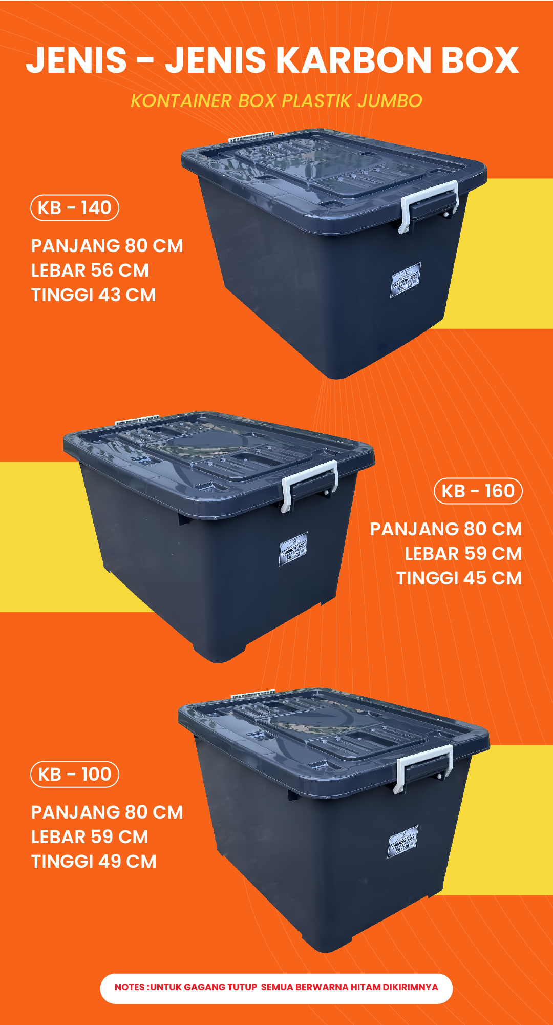 Jual AKAKO - Karbon Box PUMA Hitam Black JUMBO BESAR RODA Kontainer Box ...