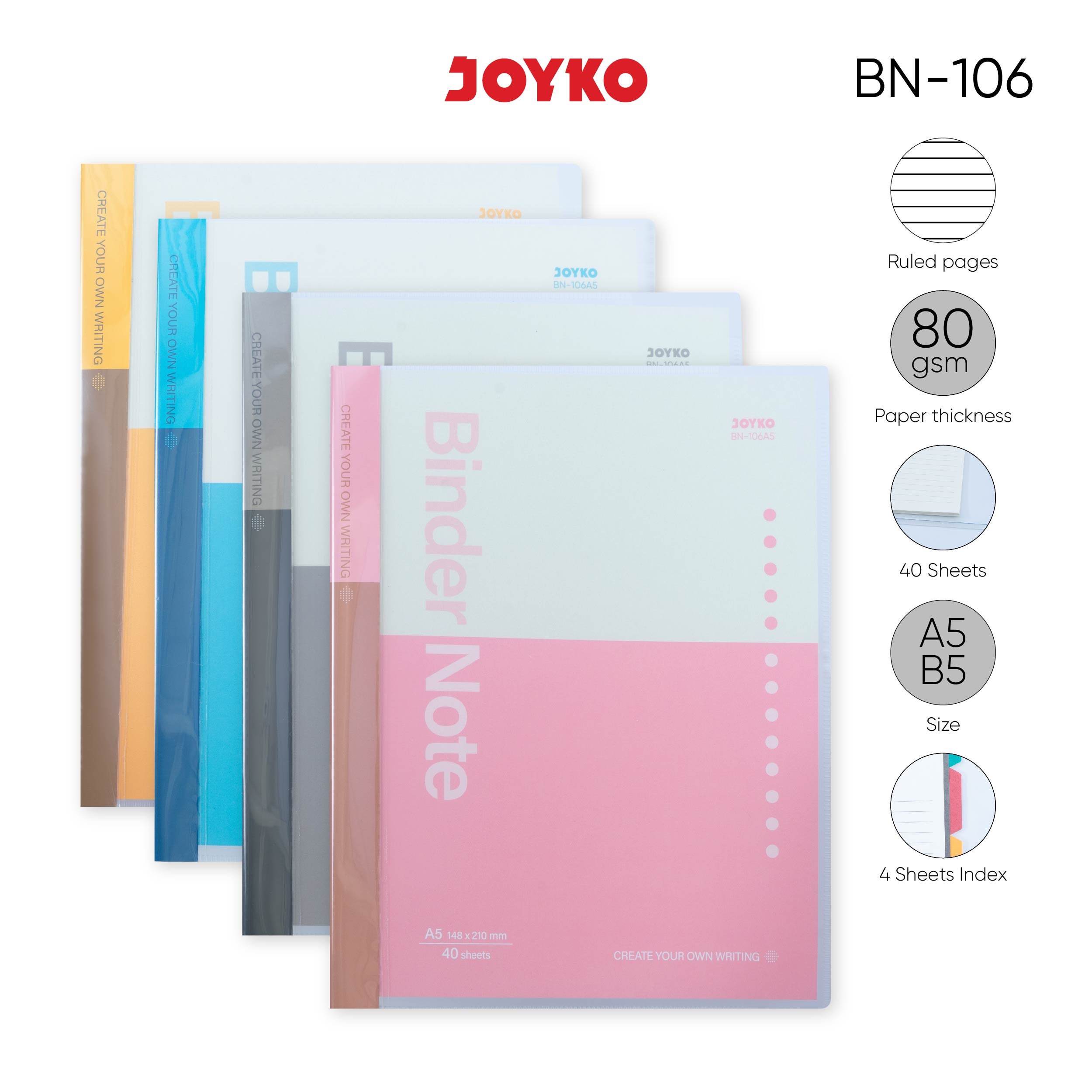 Jual JOYKO Binder Note BN-106 A5~B5 | Shopee Indonesia