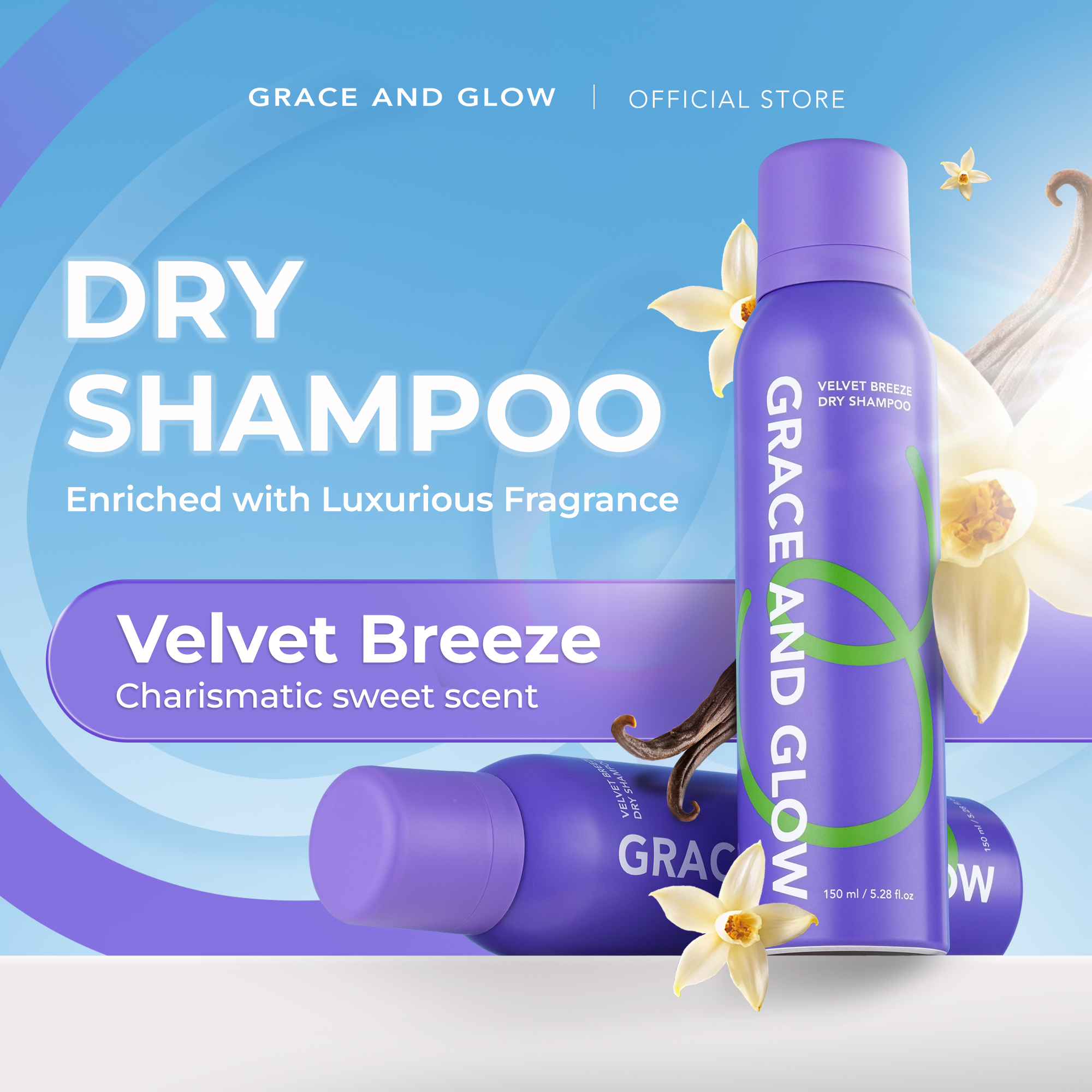 Jual Grace and Glow Dry Shampoo - Instant Hair Refresh Daisy & Velvet ...