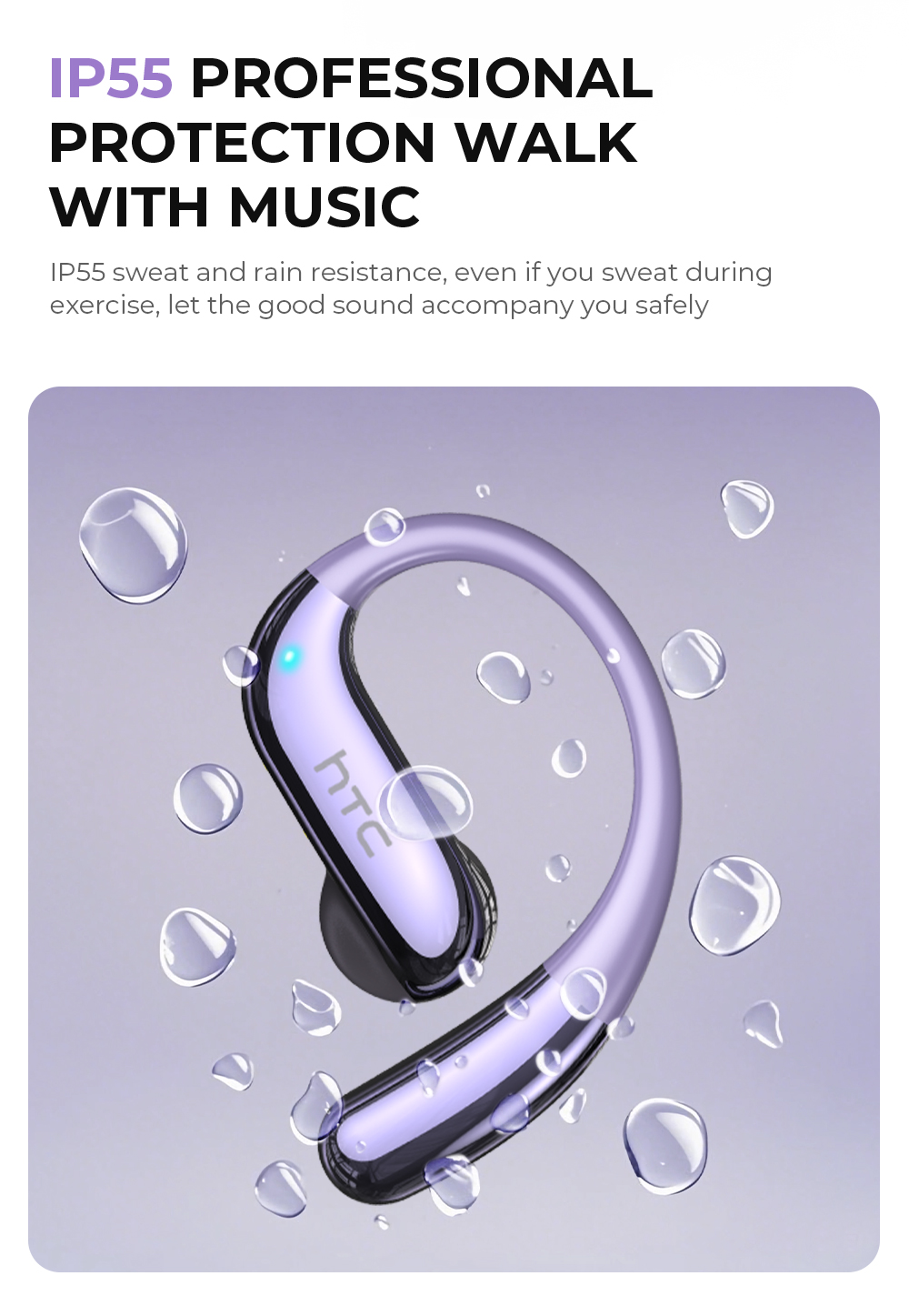 Jual HTC NE23 Wireless Bluetooth Headset V6.0 Headset terjemahan AI OWS TWS Open Ear earphone ...