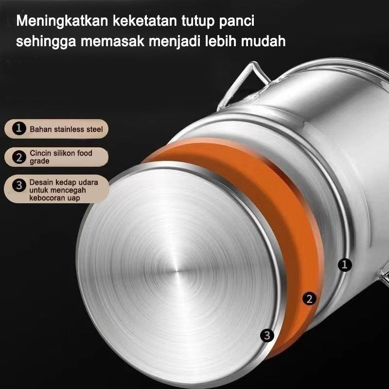Jual Panci Besar Stainless Steel 304 - Kapasitas 12L/21L/34L/50L, Tebal ...