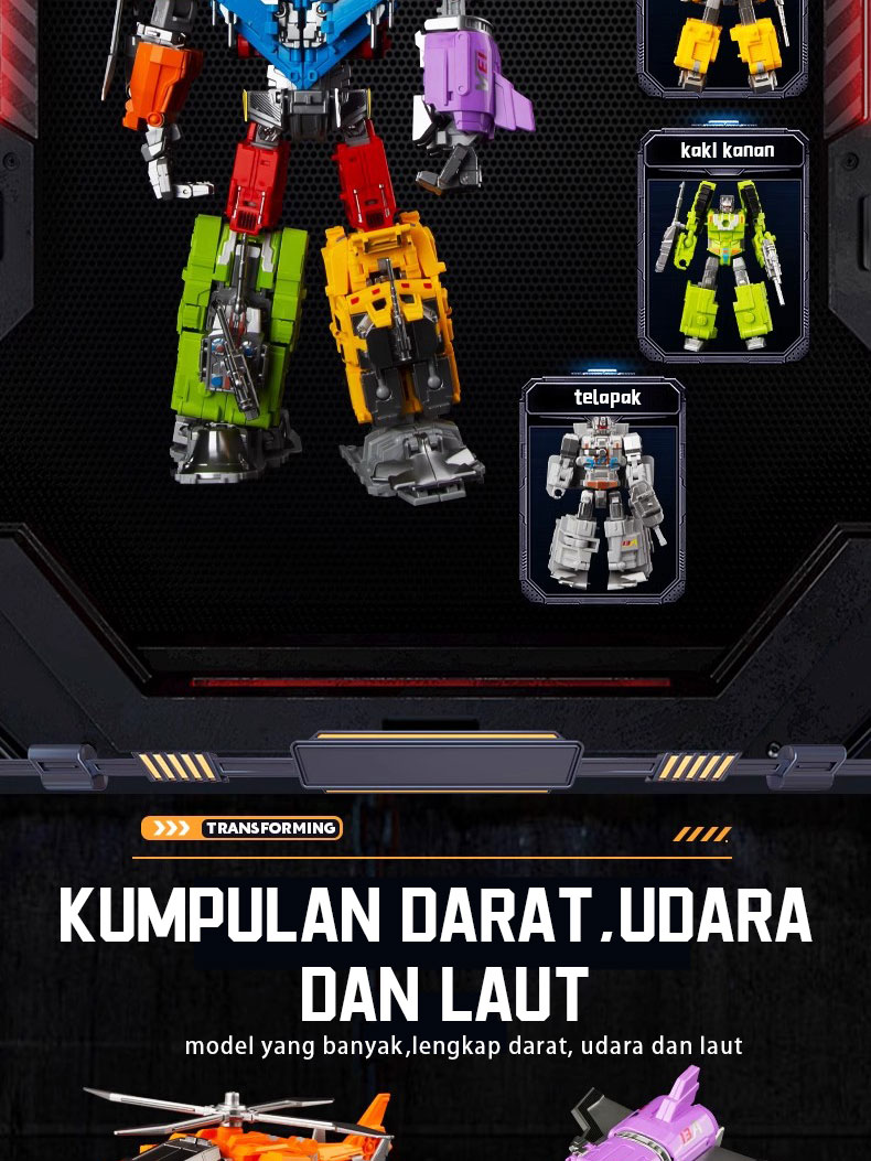Jual Habibi Mainan Robot Transformasi 7-in-1: Tank, Pesawat, Kapal ...