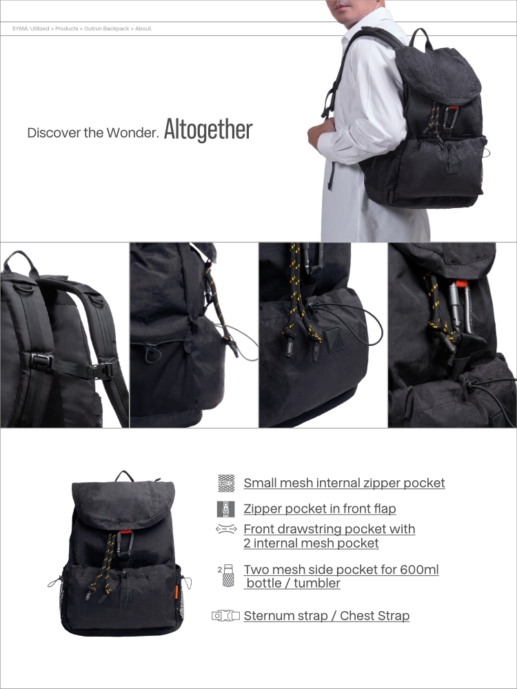 Jual SYMA. Outrun Backpack Black | Shopee Indonesia