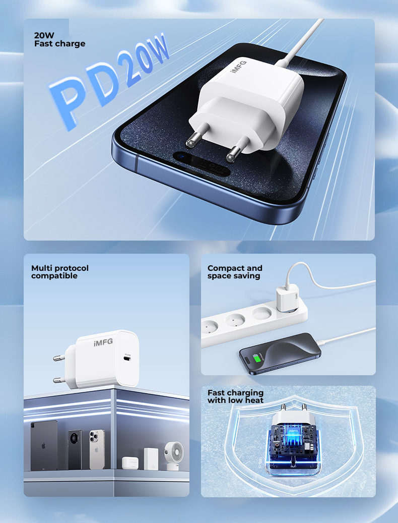 Jual iMFG i-C2 Charger iPhone Fast Charging Type C PD 20W iPhone 7/8/XR ...