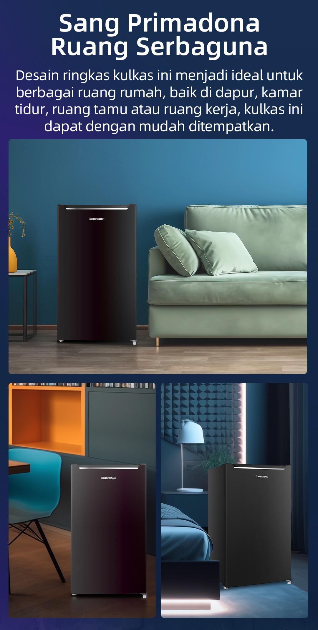 Jual New Design Changhong Kulkas 1 pintu Lemari Es Kapasitas 100 Liter ...