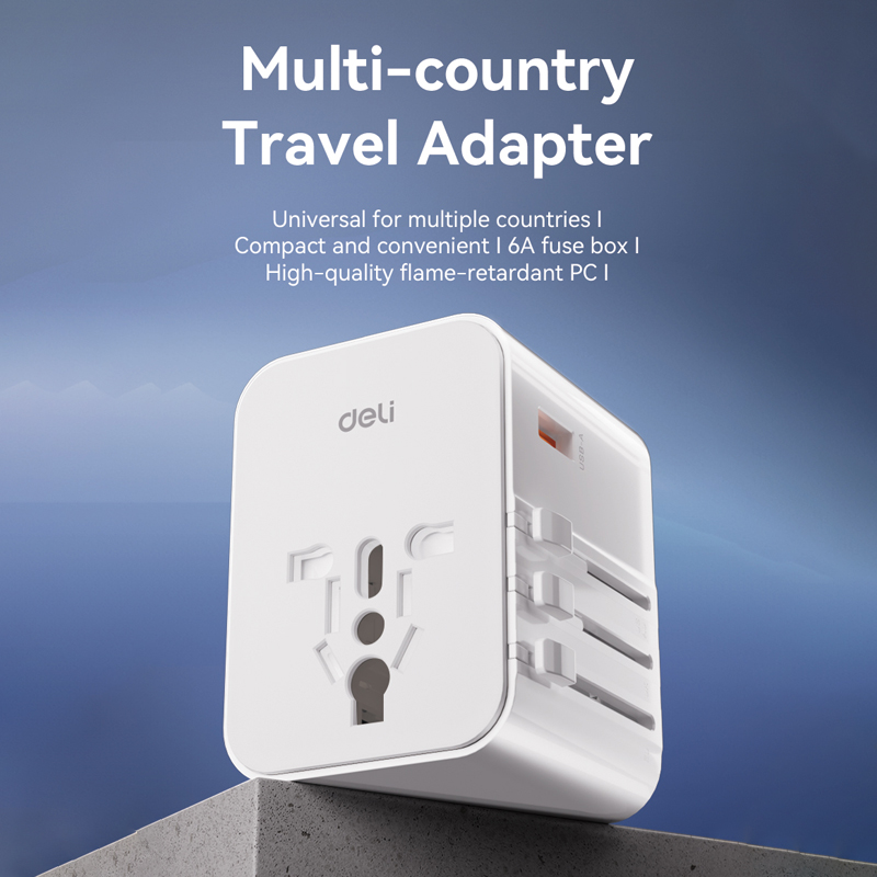 Jual Deli Travel Adaptor Adapter + Charger GaN 25W / Colokan Universal ...