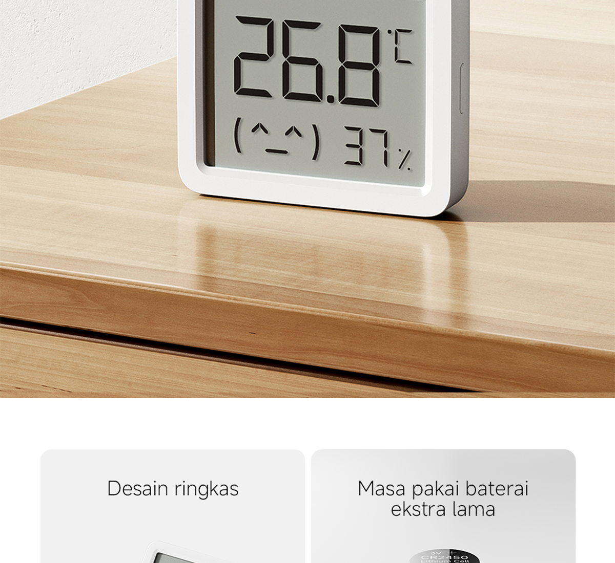 Jual Xiaomi Smart Temperature and Humidity Monitor 3 Mini | Sensor ...