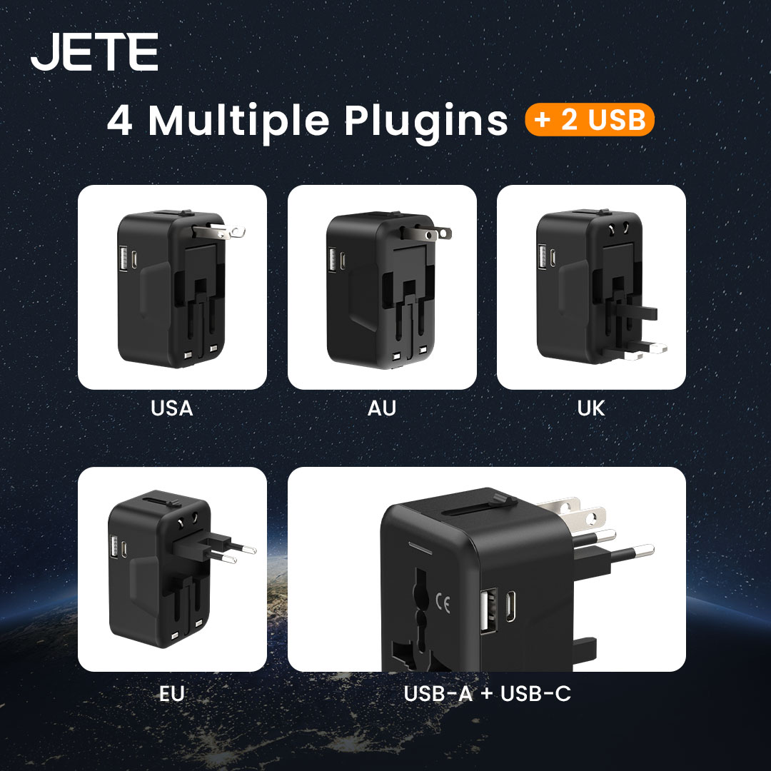Jual JETE CN1 Universal Travel Adapter Dual Output USB JETE CN1 ...