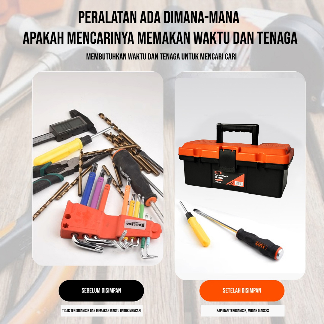 Jual CUTA Tool Box Plastik Kotak Penyimpan Perkakas PP Material Toolbox ...