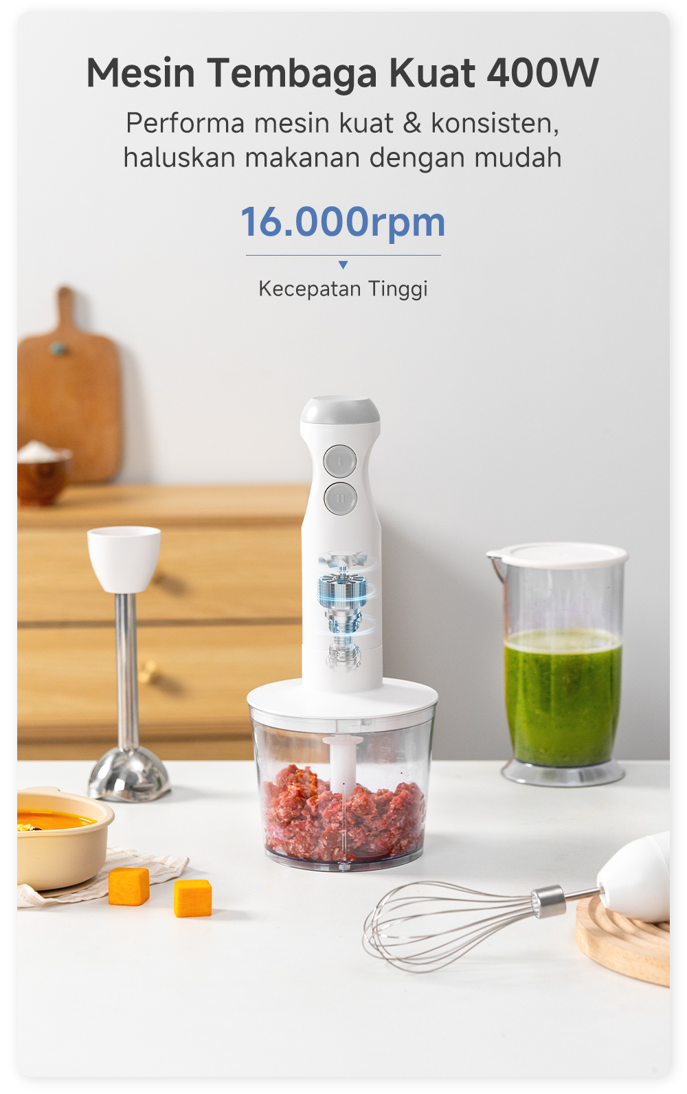 Jual Simplus Blender 400W Genggam Serbaguna 4-in-1 Mixers Genggam ...