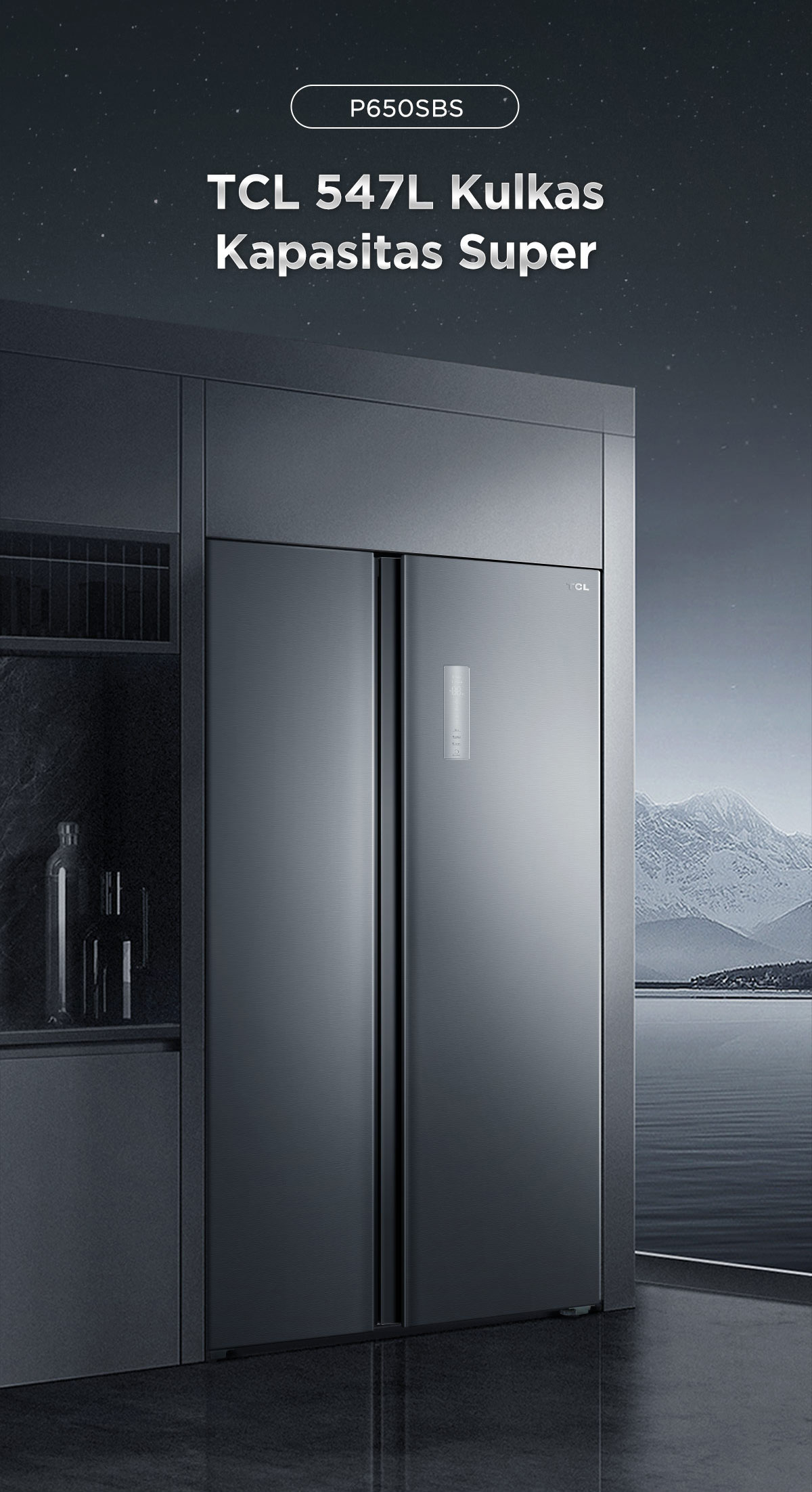 Jual TCL Kulkas 2 Pintu Side by Side – Kapasitas 547L - Metal Gray ...