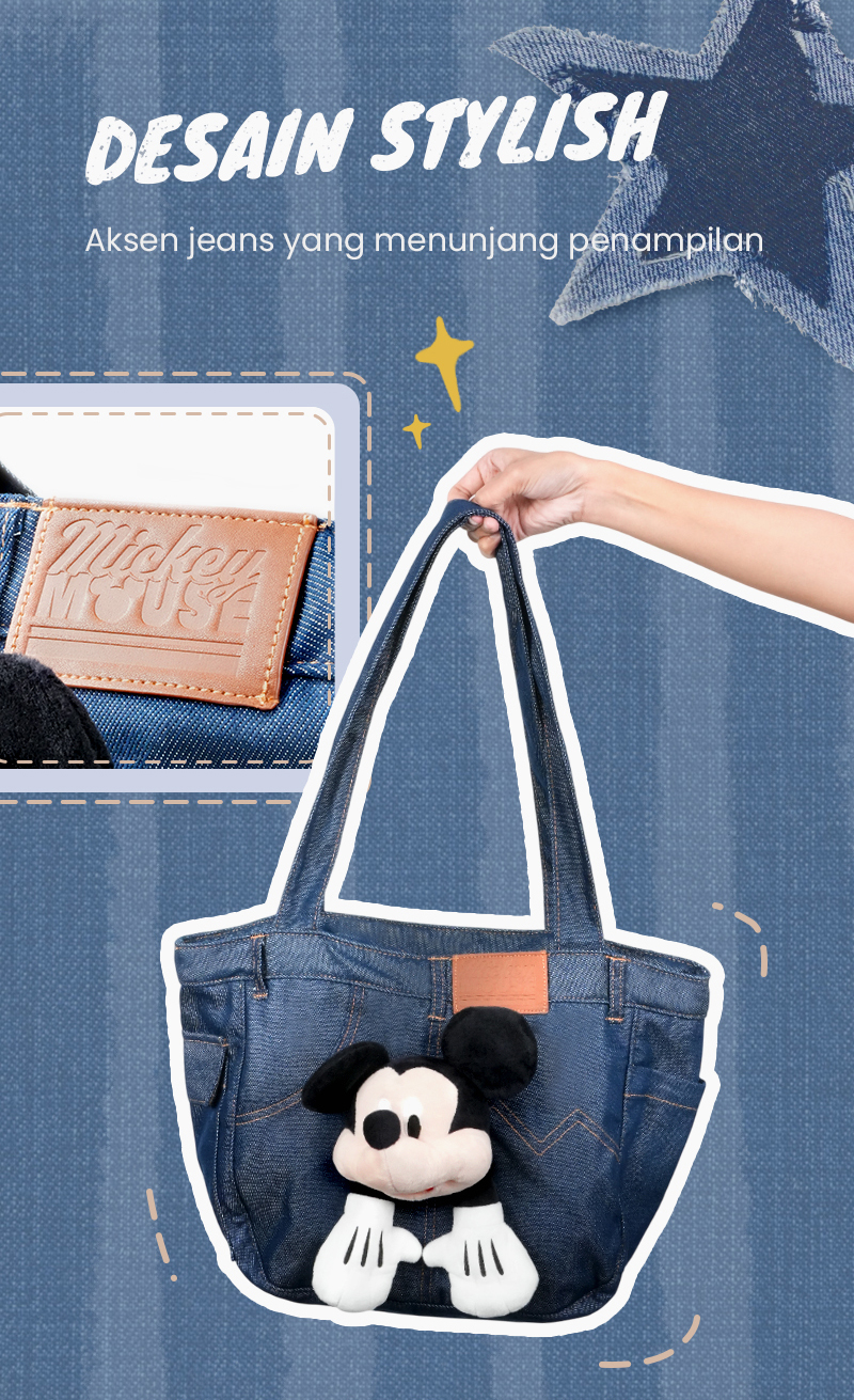 Jual [OHSOME x Disney] -Disney Egradable Mickey Series Jeans Plush Tote ...