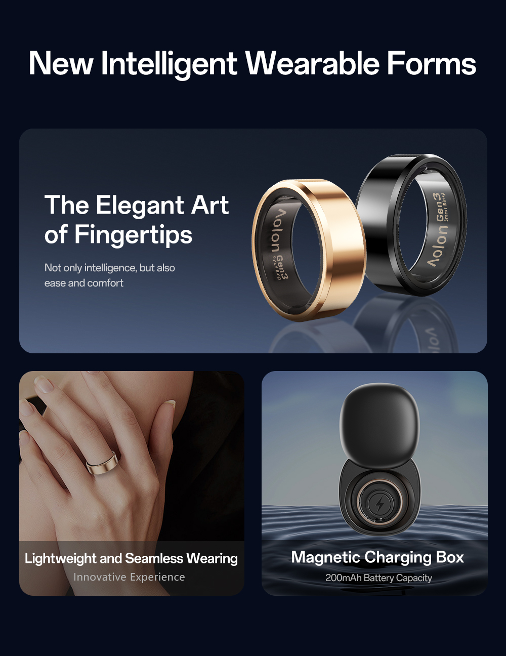 Jual Aolon Ring Gen 3 Cincin Pintar Pemantauan Kesehatan 24 Jam Cincin ...