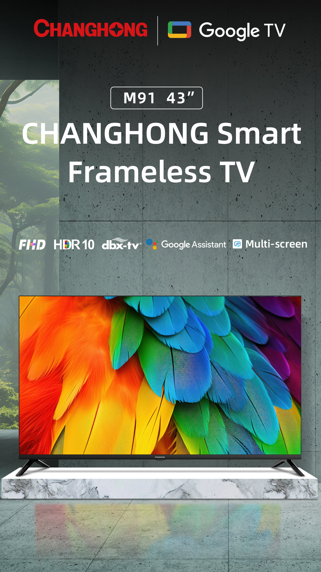 Jual Changhong Google Smart TV Digital 43 inch FHD Dolby Audio ...