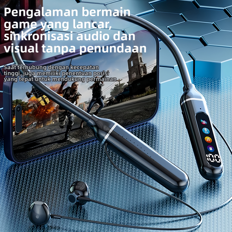 Jual RCCOR Headset Bluetooth Nirkabel Leher Kualitas Hi-Fi – Chip Impor ...