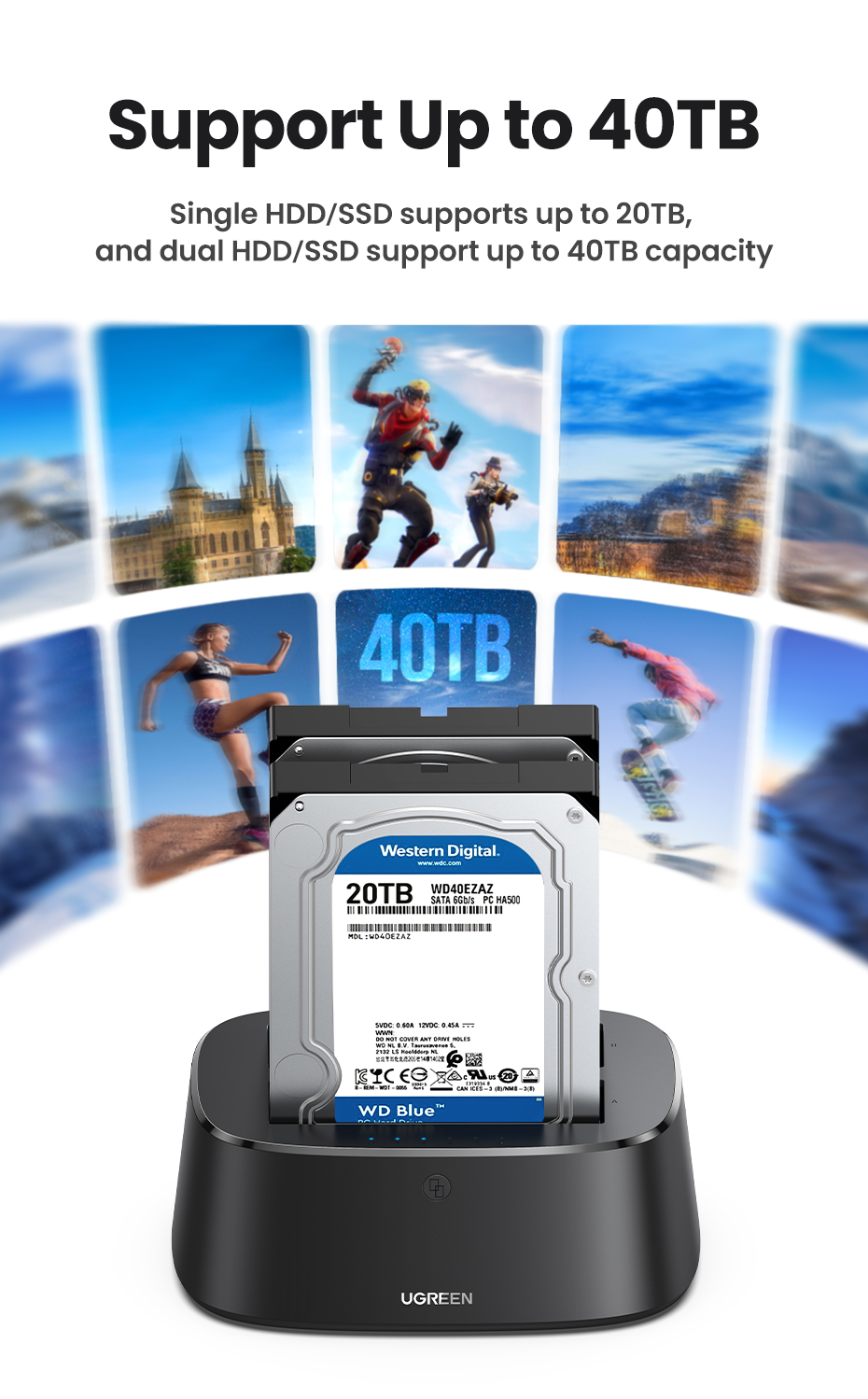 Jual UGREEN HDD Docking Station 2.5/3.5 inch HDD and SSD Hard Drive ...