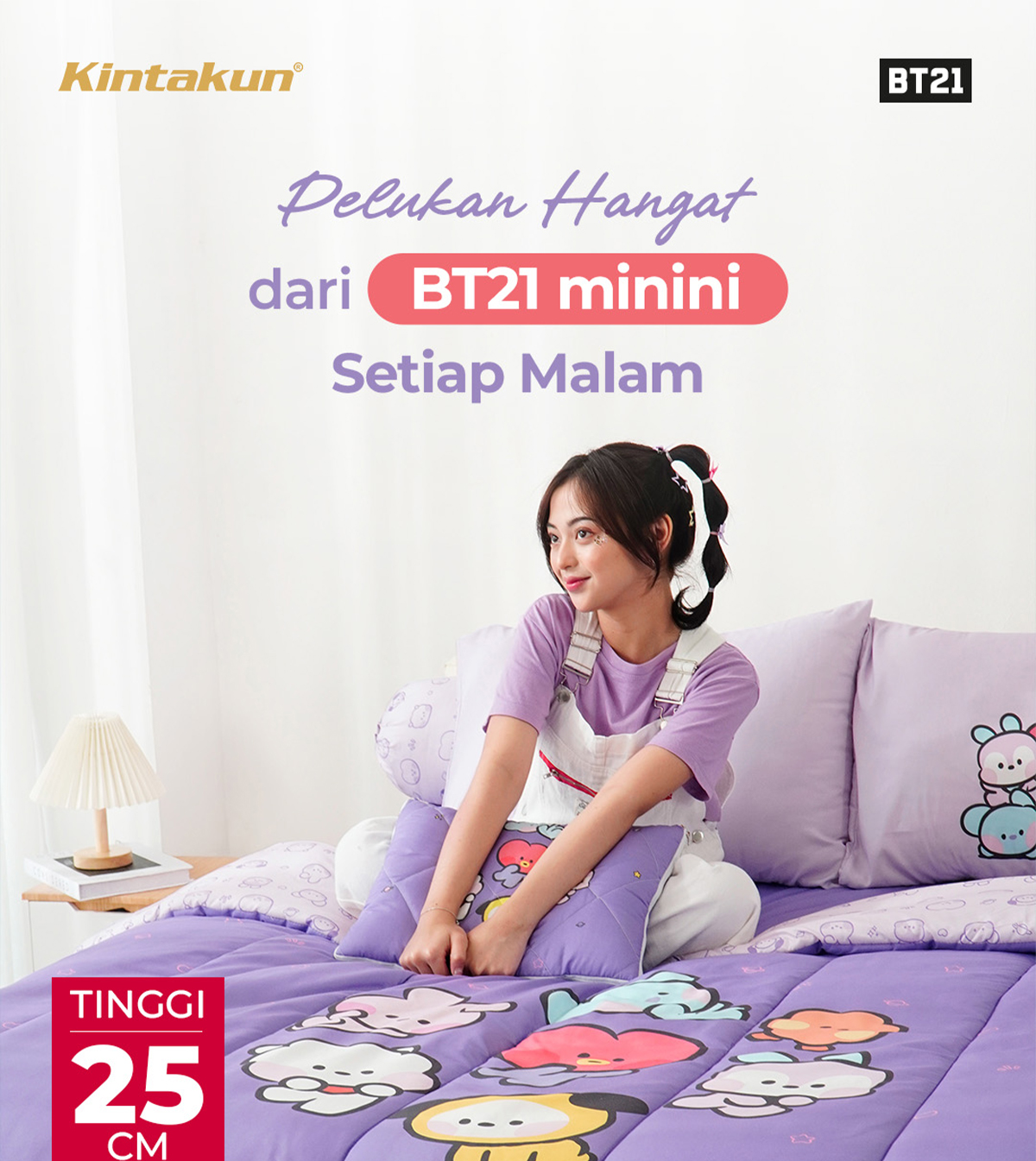 Jual Kintakun BT21 minini Sprei Fitted 160 x 200 Queen KOYA RJ SHOOKY MANG CHIMMY TATA COOKY ...