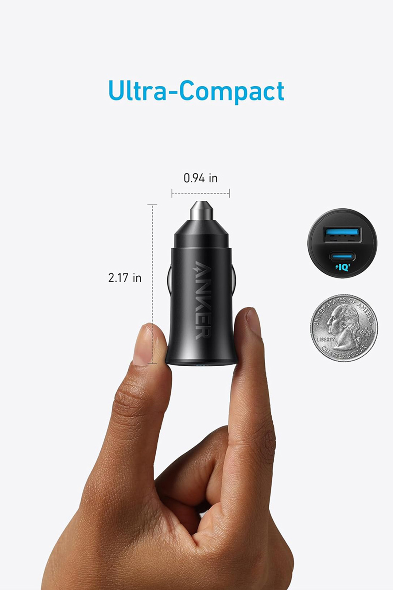 Jual Anker Car Charger, 30W 2-Port Type-C Adapter PIQ 3.0 - A2741 ...