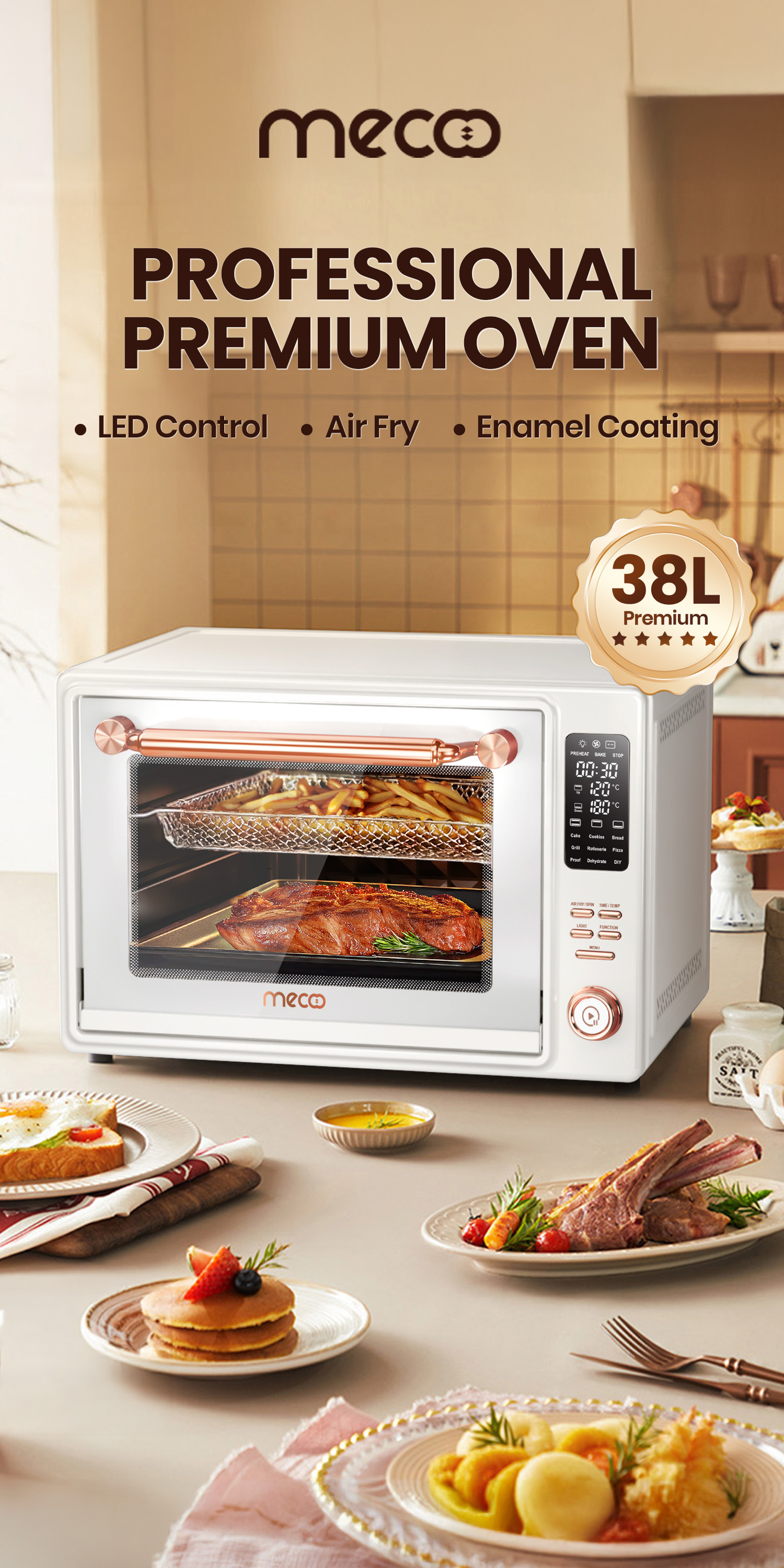 Jual Mecoo Aesthetic Premium Digital Oven Listrik 980 Low Watt 38 Liter ...