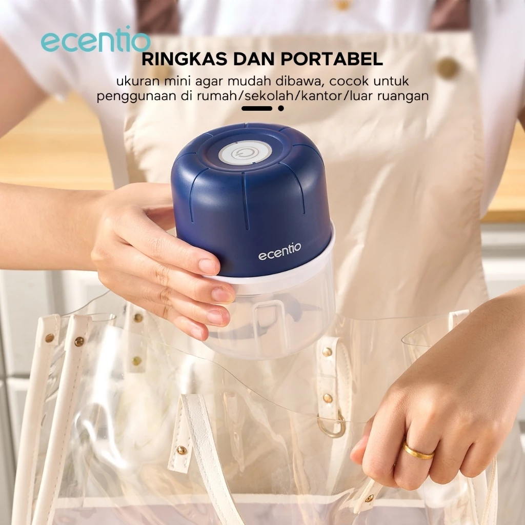 Jual ecentio Mini Chopper Blender Portable 6 bilah pisau Bumbu kapsul ...