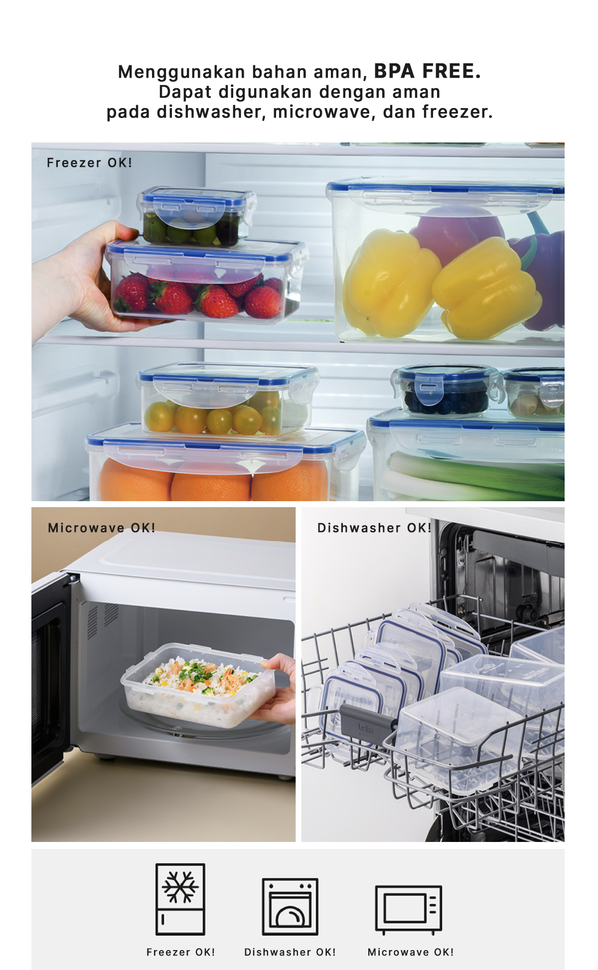 Jual LocknLock Classic Kotak Makan Rectangular Short 550ml With Divider - HPL815C | Shopee Indonesia