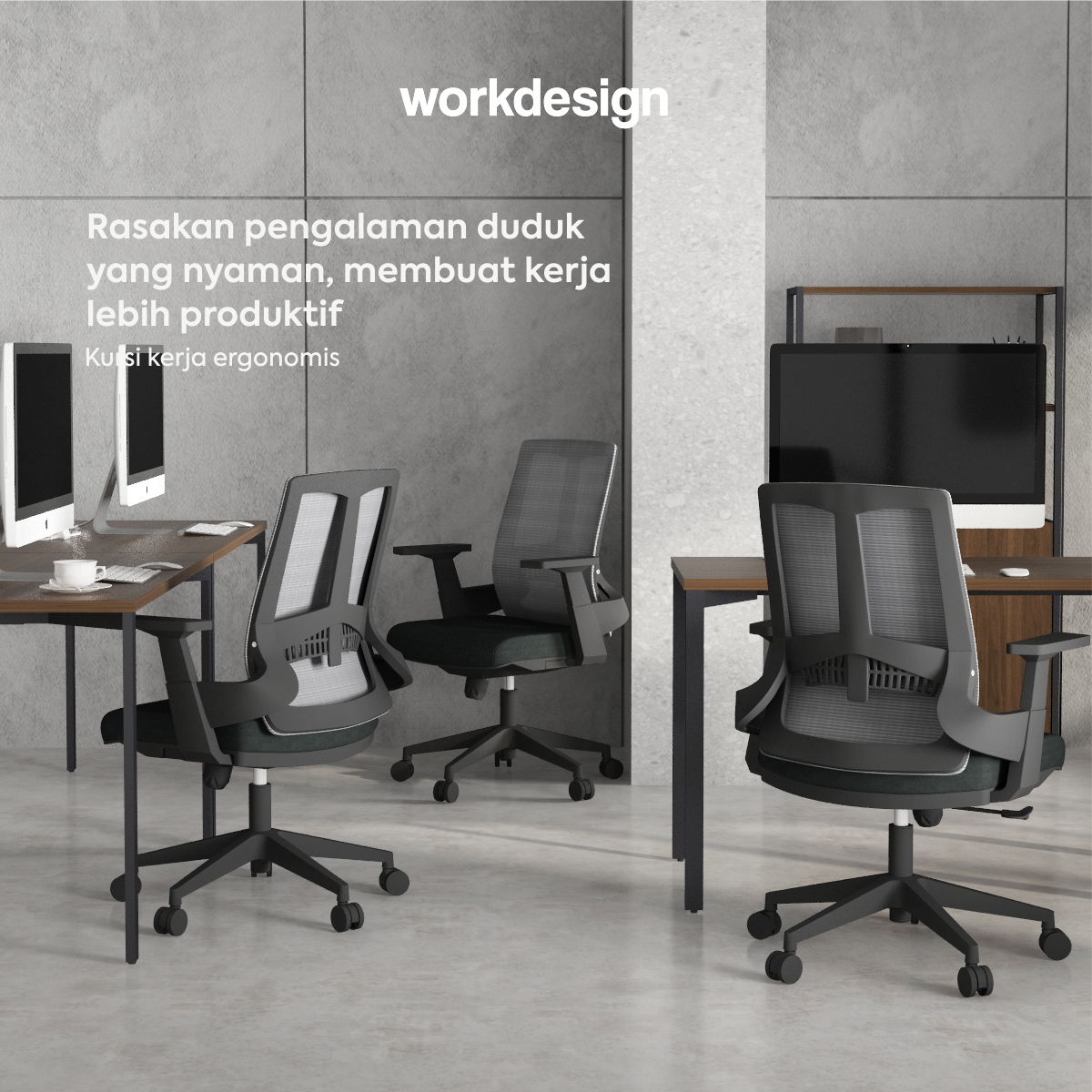 Jual Workdesign Ahsoka EC Kursi Kantor / Kursi Kerja Ergonomis dengan Lumbar Support | Shopee ...