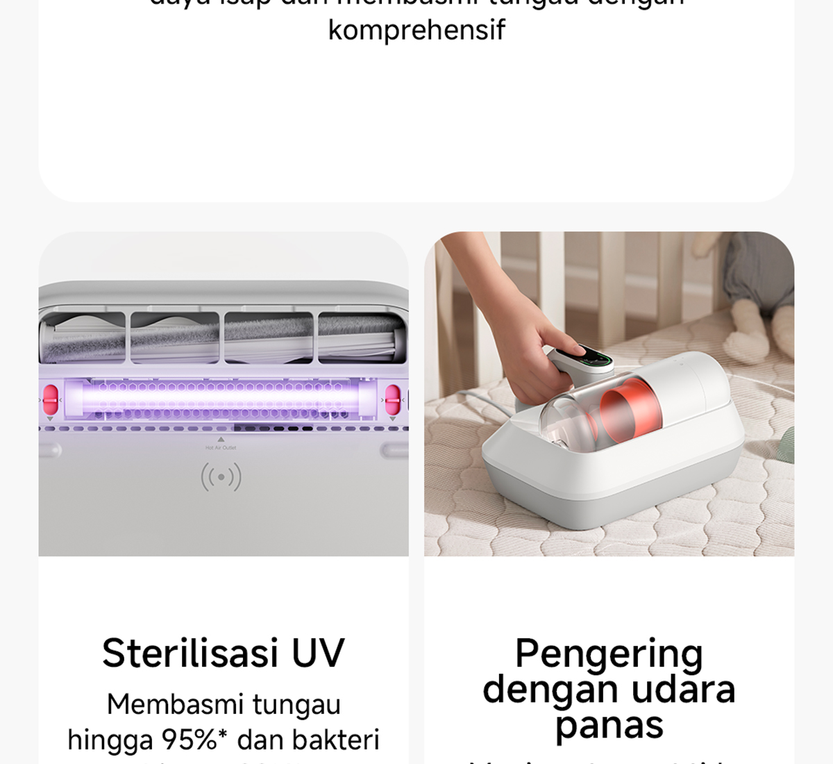 Jual Xiaomi Dust Mite Vacuum Cleaner Pro | Daya isap cyclone 14 kPa ...