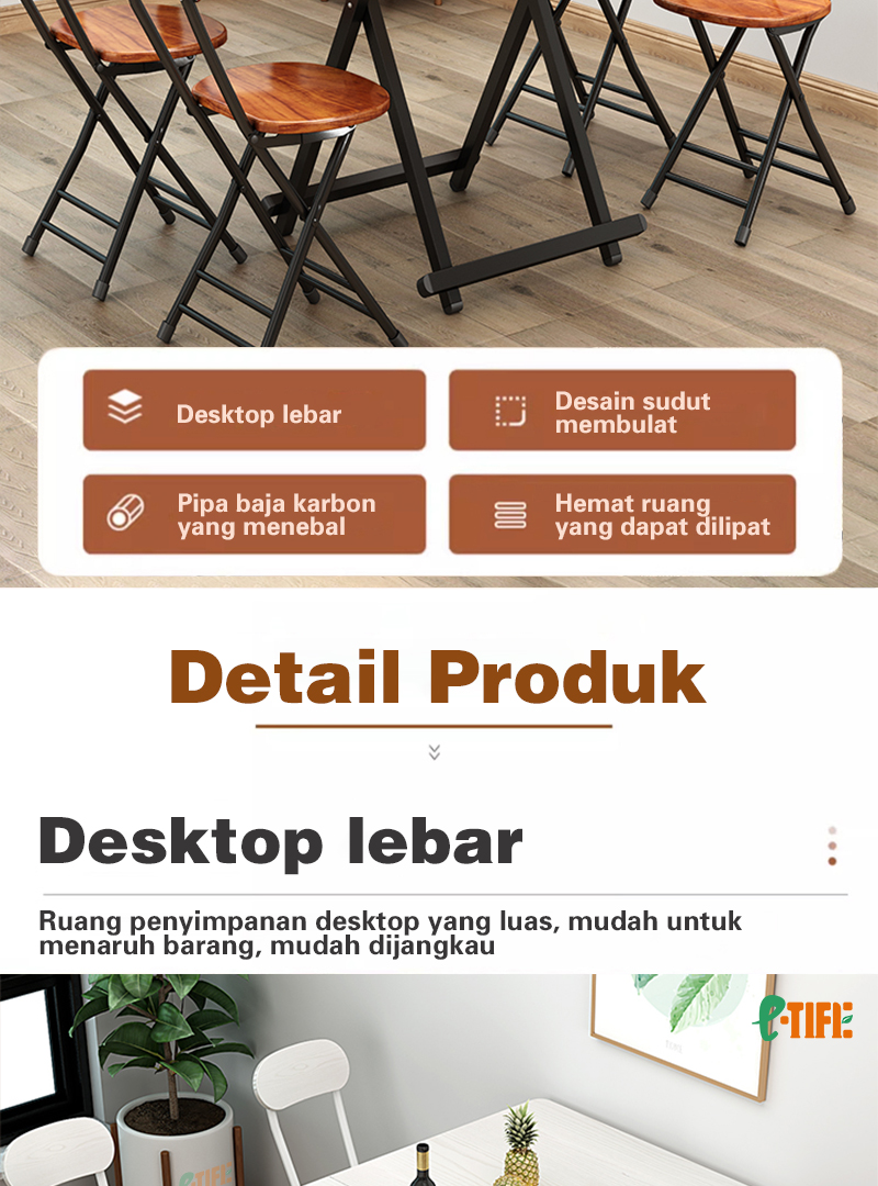 Jual E-TIFE Meja Lipat / Set Meja Makan Lipat Dan Kursi / Meja Lipat portable / Meja Lipat ...