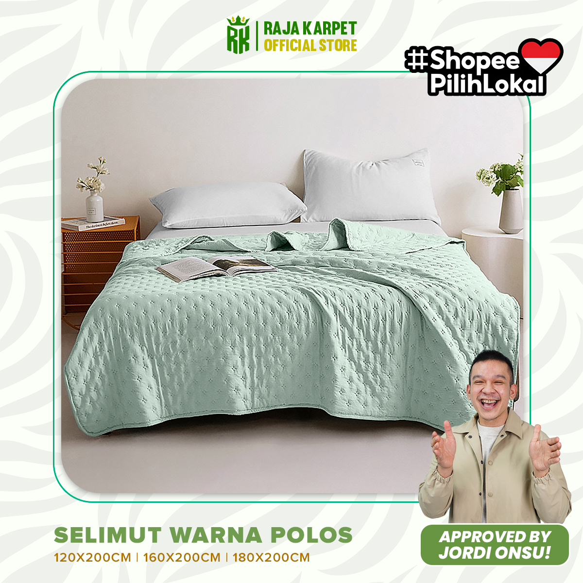 Jual RAJA x JORDI ONSU Selimut Bedcover Polos Estetik Bahan Microtex ...