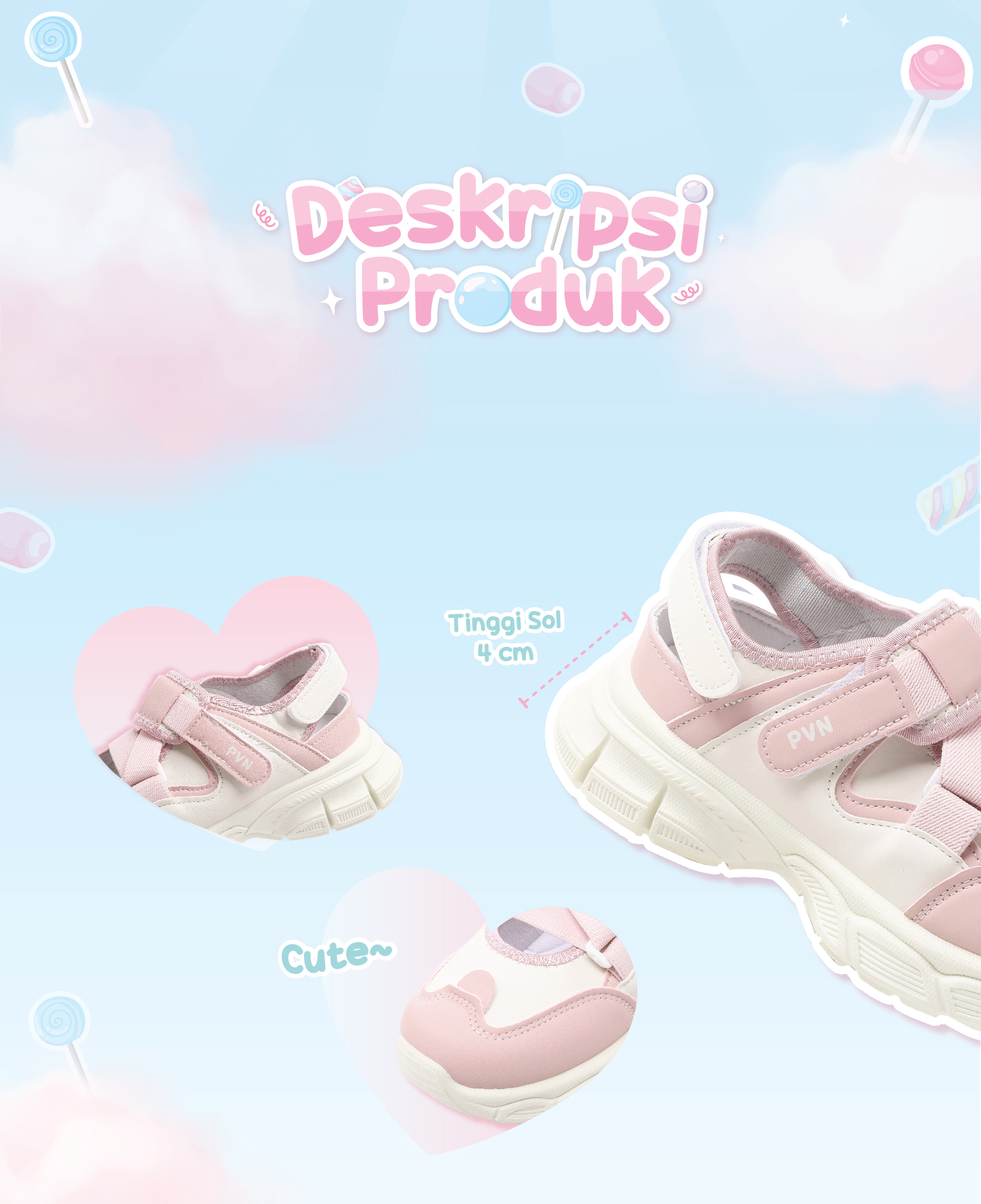 Jual PVN Ruka Sepatu Sneakers Sepatu Casual Wanita Shoes White Pink 112 ...