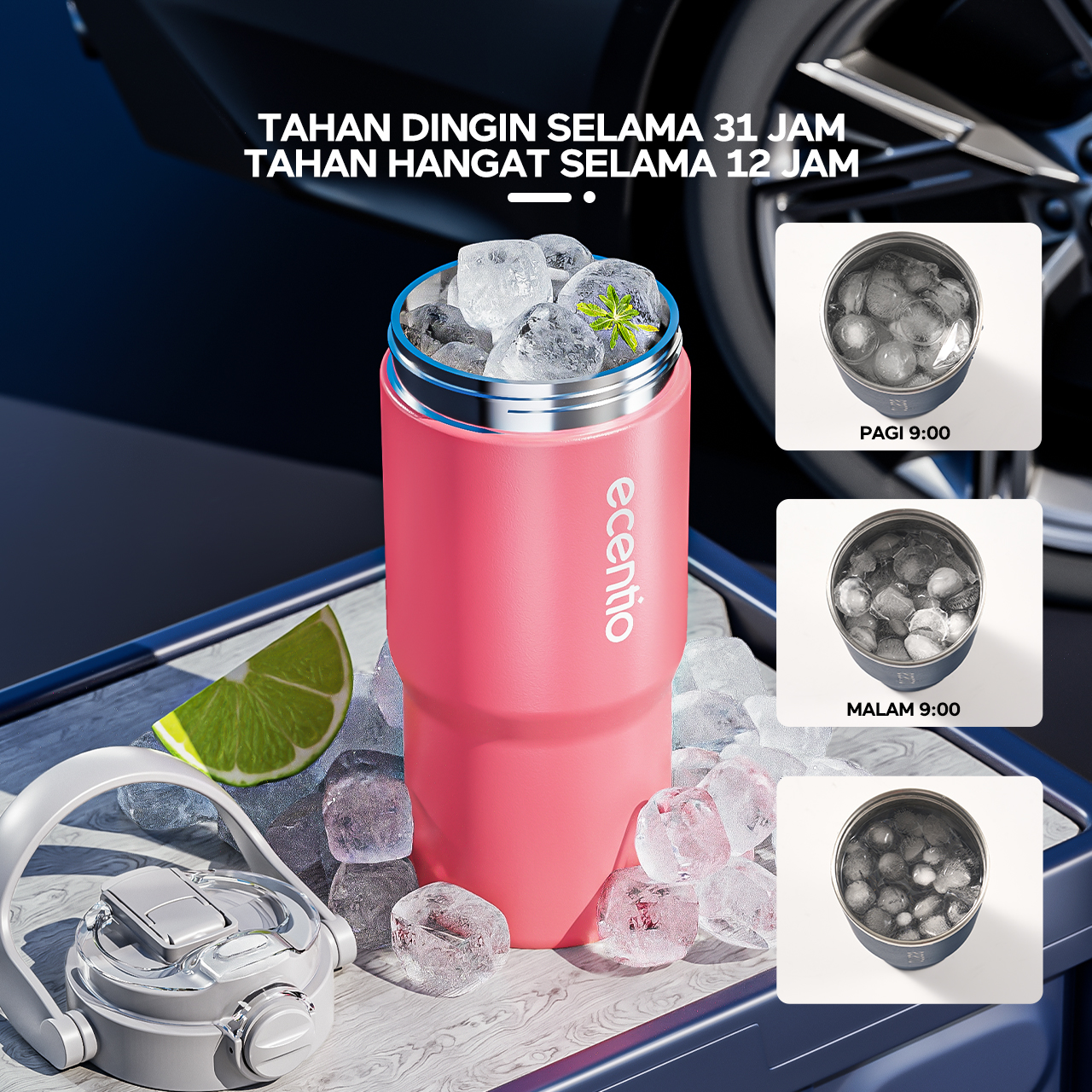 Jual 【GRAND LAUNCH】ecentio tumbler Stainless Vacuum 750ml Portable Tutup yang mudah dibuka ...