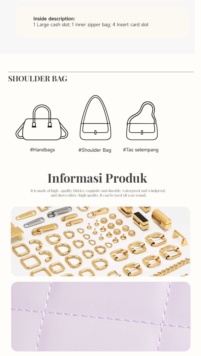 Jual MOSSDOOM Tas Wallet Jeannette Wallet Tas Selempang Rantai Panjang ...