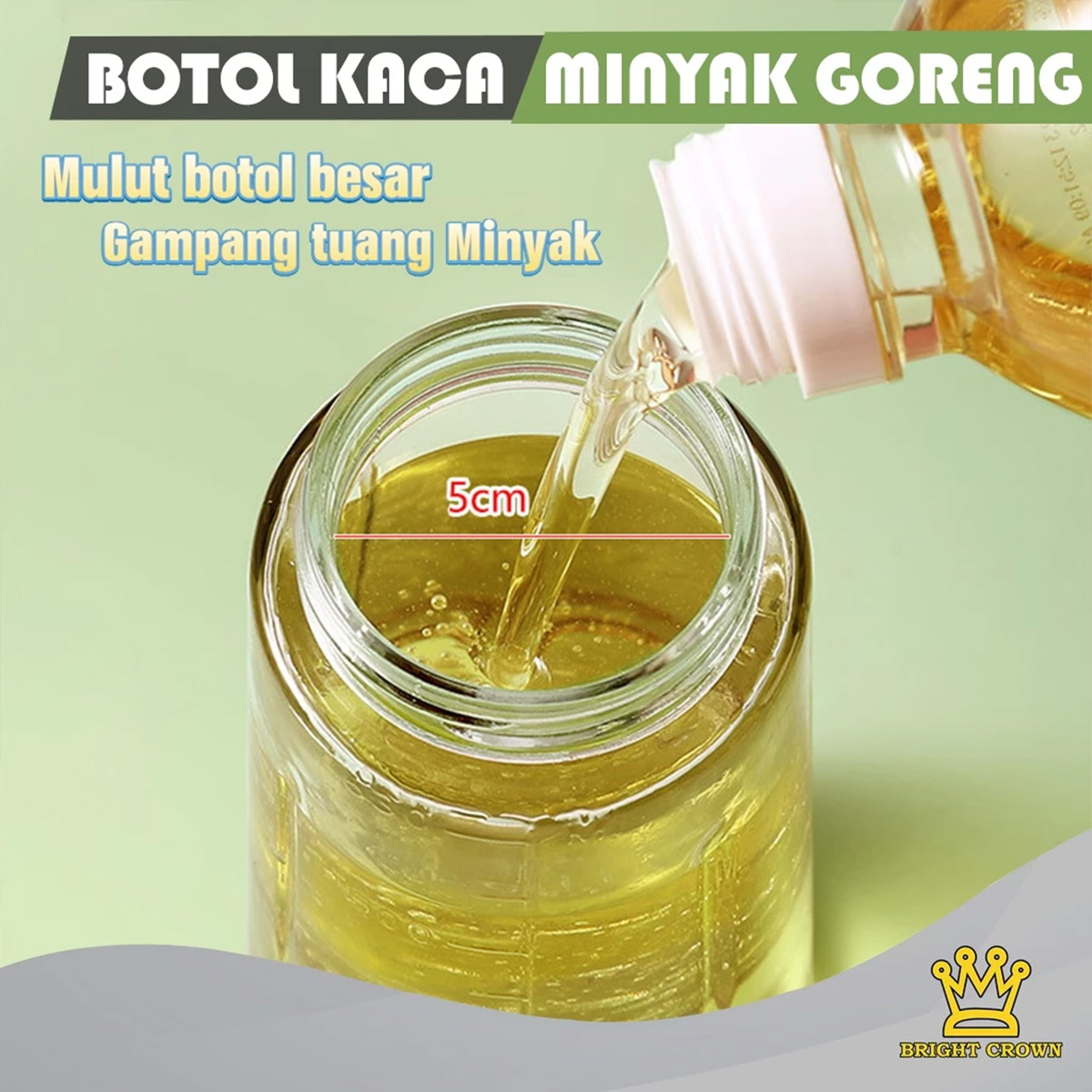 Jual Bright Crown Botol Minyak Goreng Kaca 630ml / Tempat Penyimpanan ...
