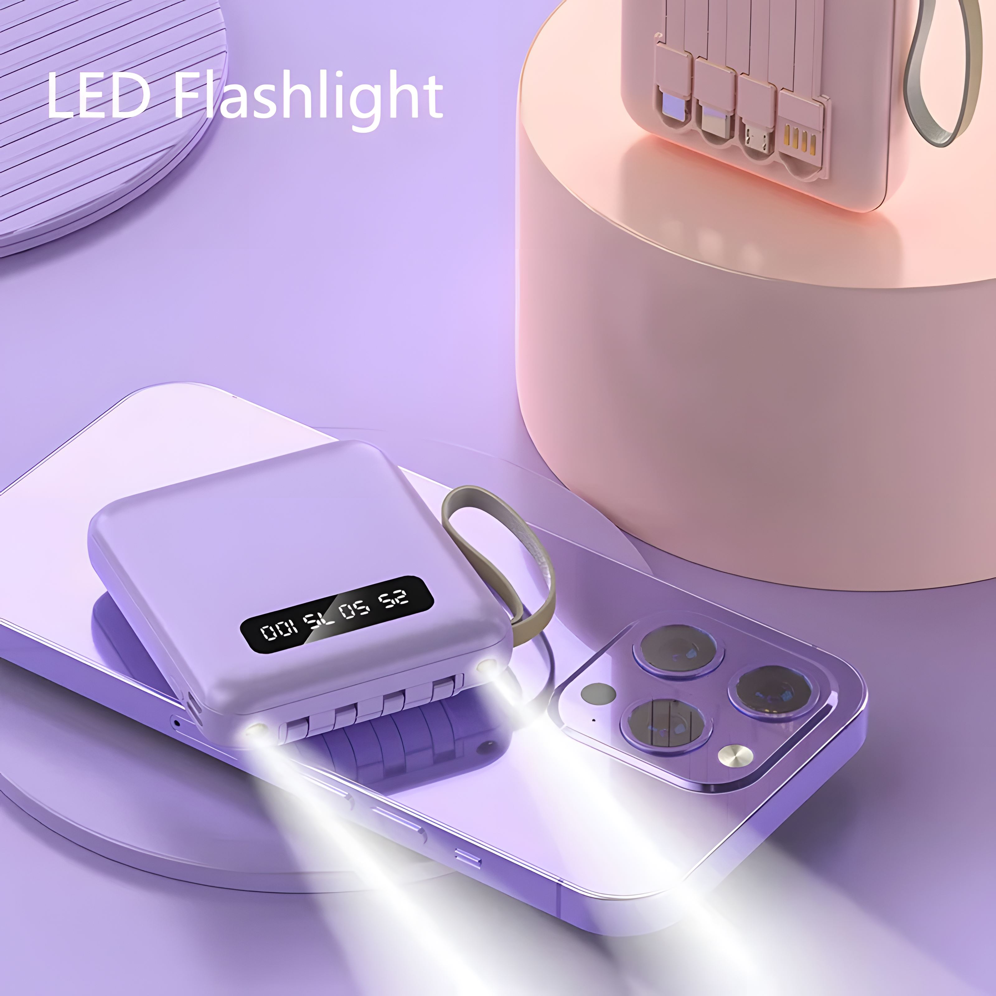 Jual YIBAO LENTIVEN Powerbank 20000 mAh Mini Fast Charging Size 4 Kabel ...