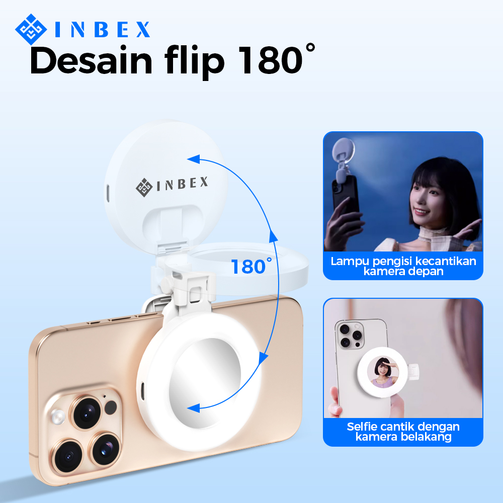 Jual INBEX PL2 Lighting Konten Ring lighti Mini Mirror Capit Konten Kreator Portable Lampu ...