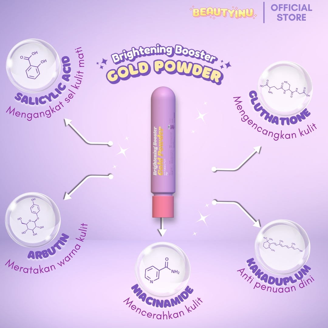 Jual Beautyinu Brightening Booster Gold Powder Serbuk Pemutih Badan ...