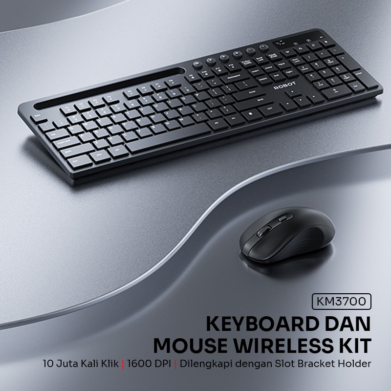 Jual ROBOT Set Keyboard & Mouse Wireless KM3700 Combo Multi-Device ...