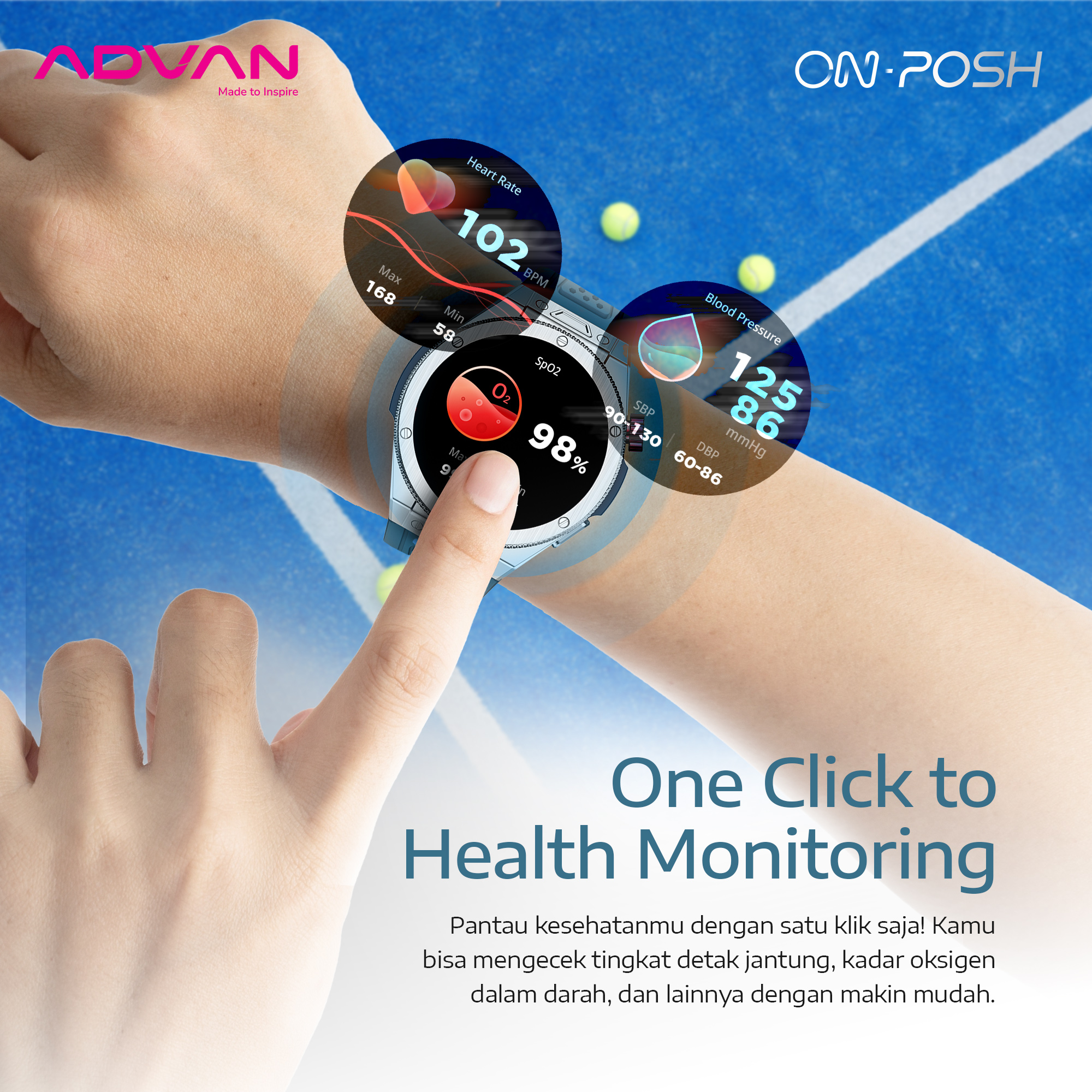Jual [SPECIAL PROMO] ADVAN Smartwatch On Posh | Amoled 1.43" | GPS ...