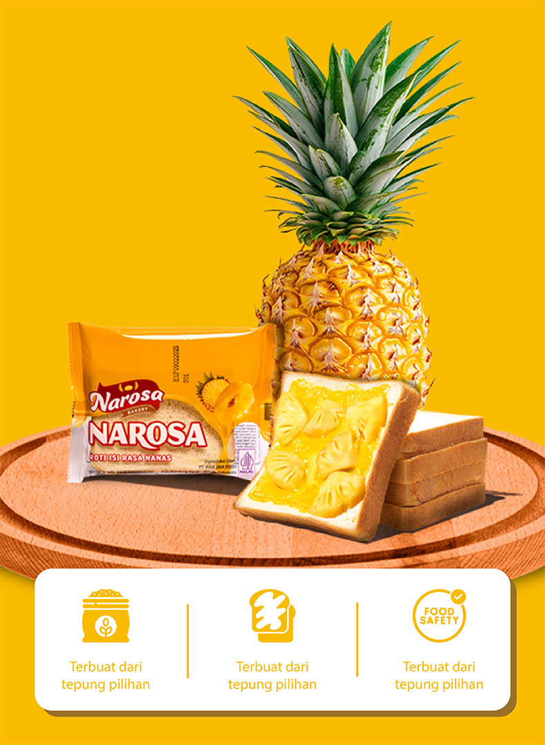Jual Narosa Roti Lembut Roti Isi Halal Rasa Cokelat Nanas Keju ...