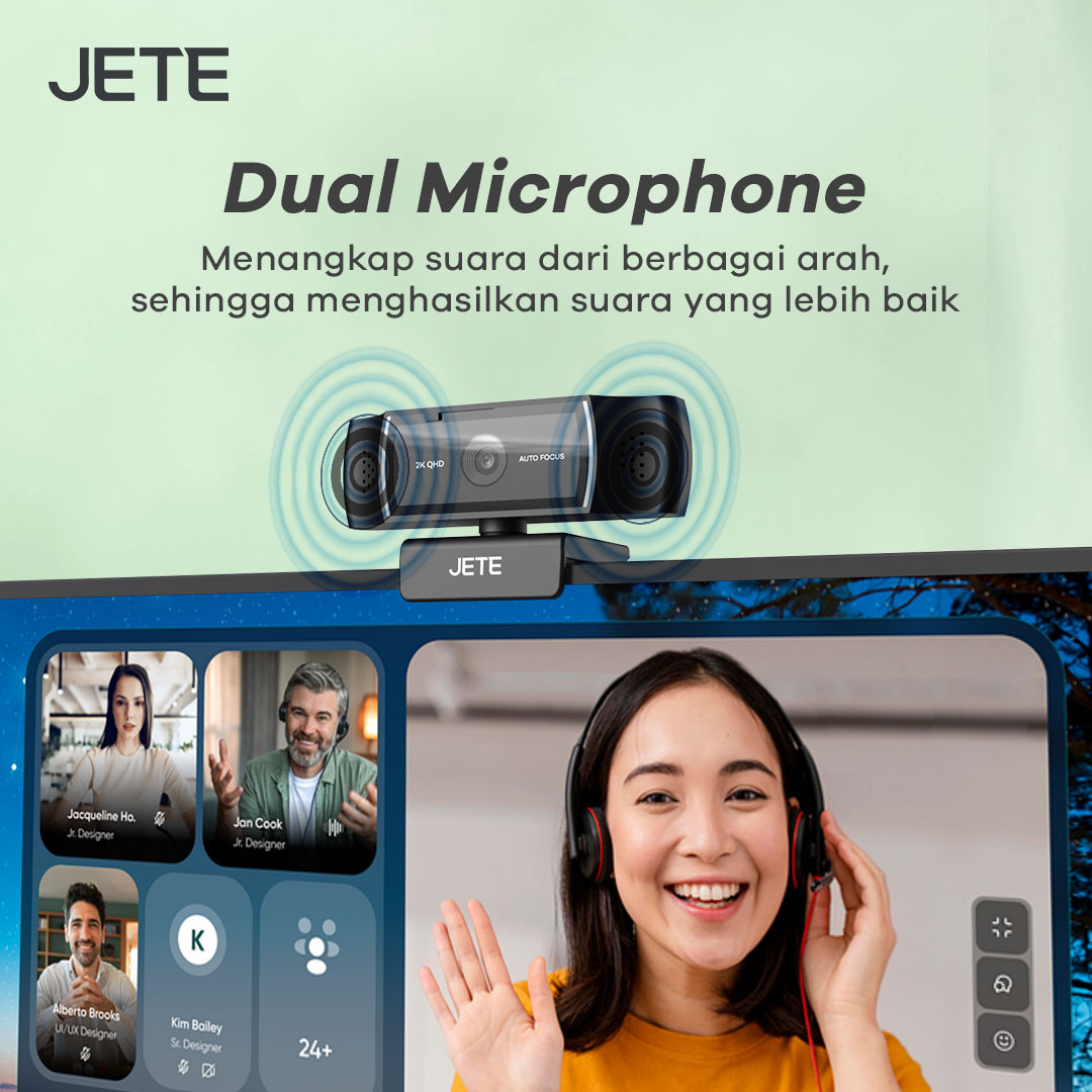 Jual JETE W21 Webcam 2K QHD For Meeting Streaming 1440p Built in Mic ...