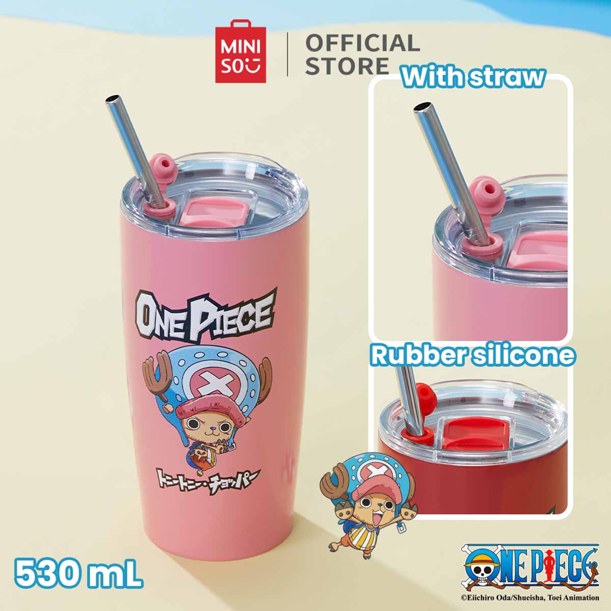 Jual MINISO X One Piece Collection Steel Tumbler with Straw 530mL ...