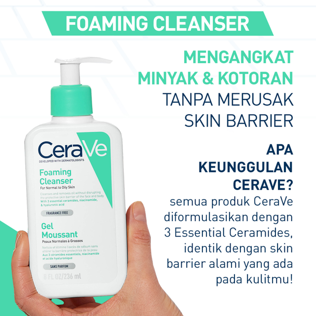 Jual CeraVe Foaming Cleanser 473 ml – Skin Barrier Face Wash with ...