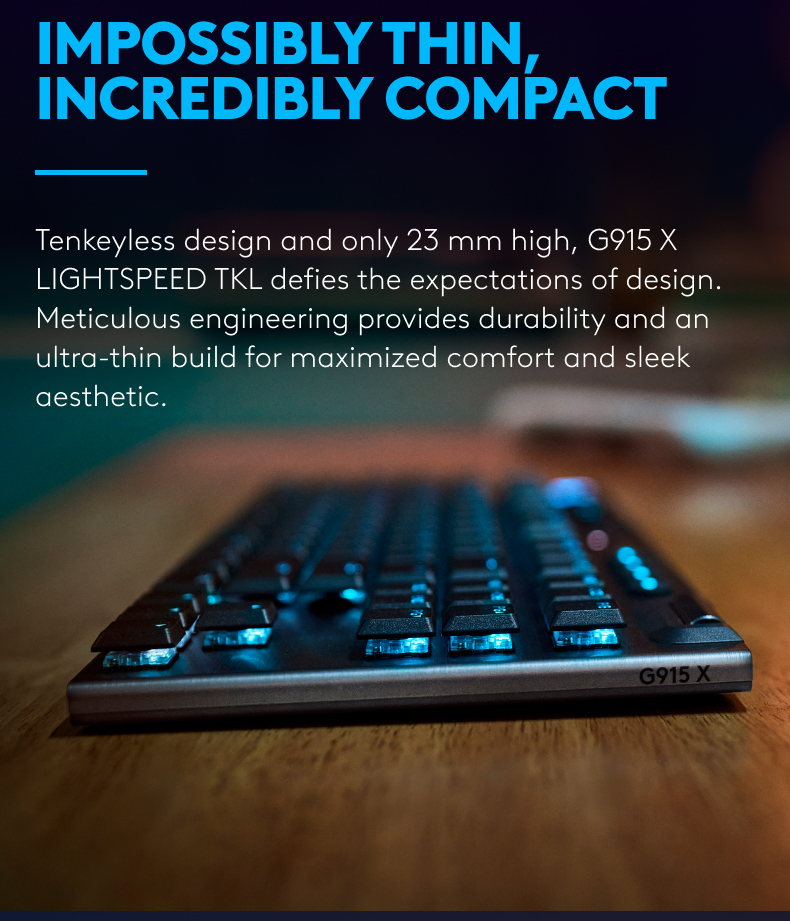 Jual Logitech G915 X Keyboard Gaming Wireless Lightspeed Tkl Keycap Pbt Dua Lapis Tombol Yang