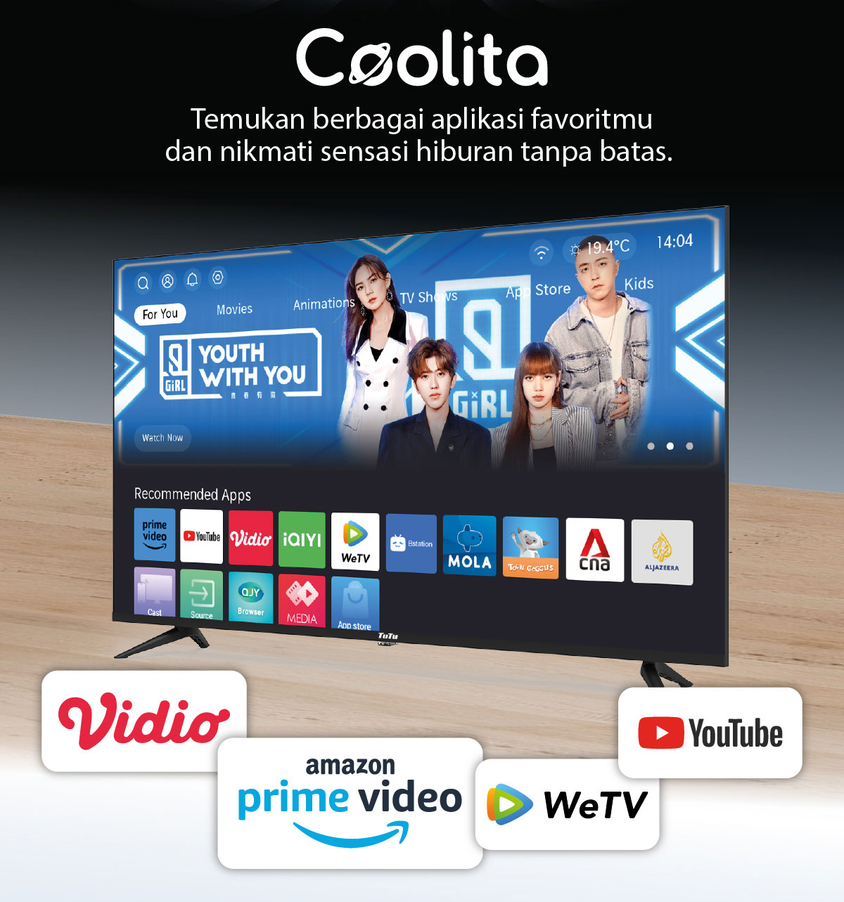 Jual TUTU Smart TV 32inch Coolita 3.0 HD Dolby Audio Digital Televisi ...