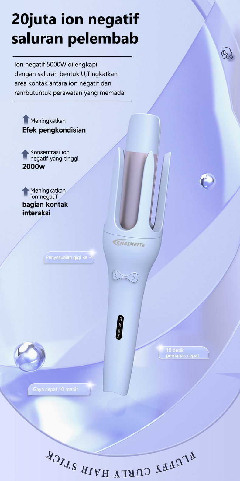 Jual MAIMEITE Catokan Curly Otomatis 32MM Ceramics Curly Rambut Alat ...