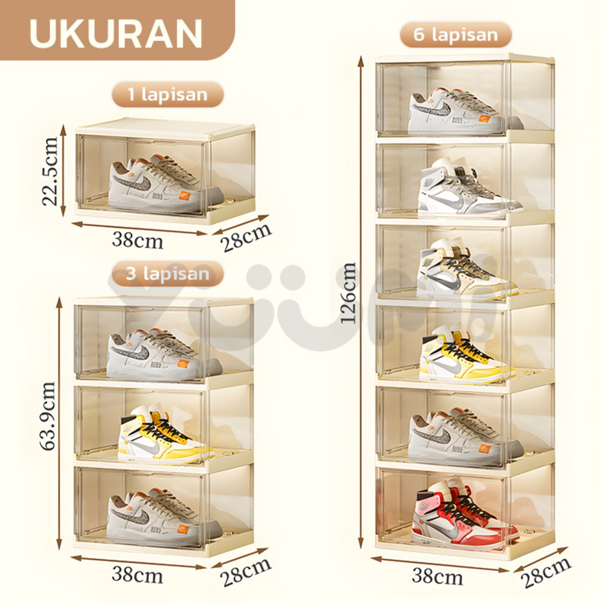 Jual Yuumi Kotak Sepatu Transparan Acrylic Extra Besar - Lipat ...